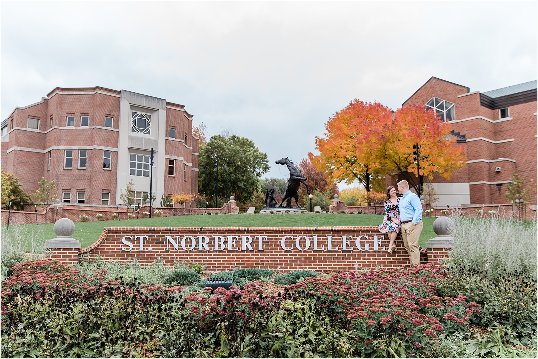 ADRIENNE + BRADY | FALL ENGAGEMENT SESSION AT ST NORBERT COLLEGE | DE ...